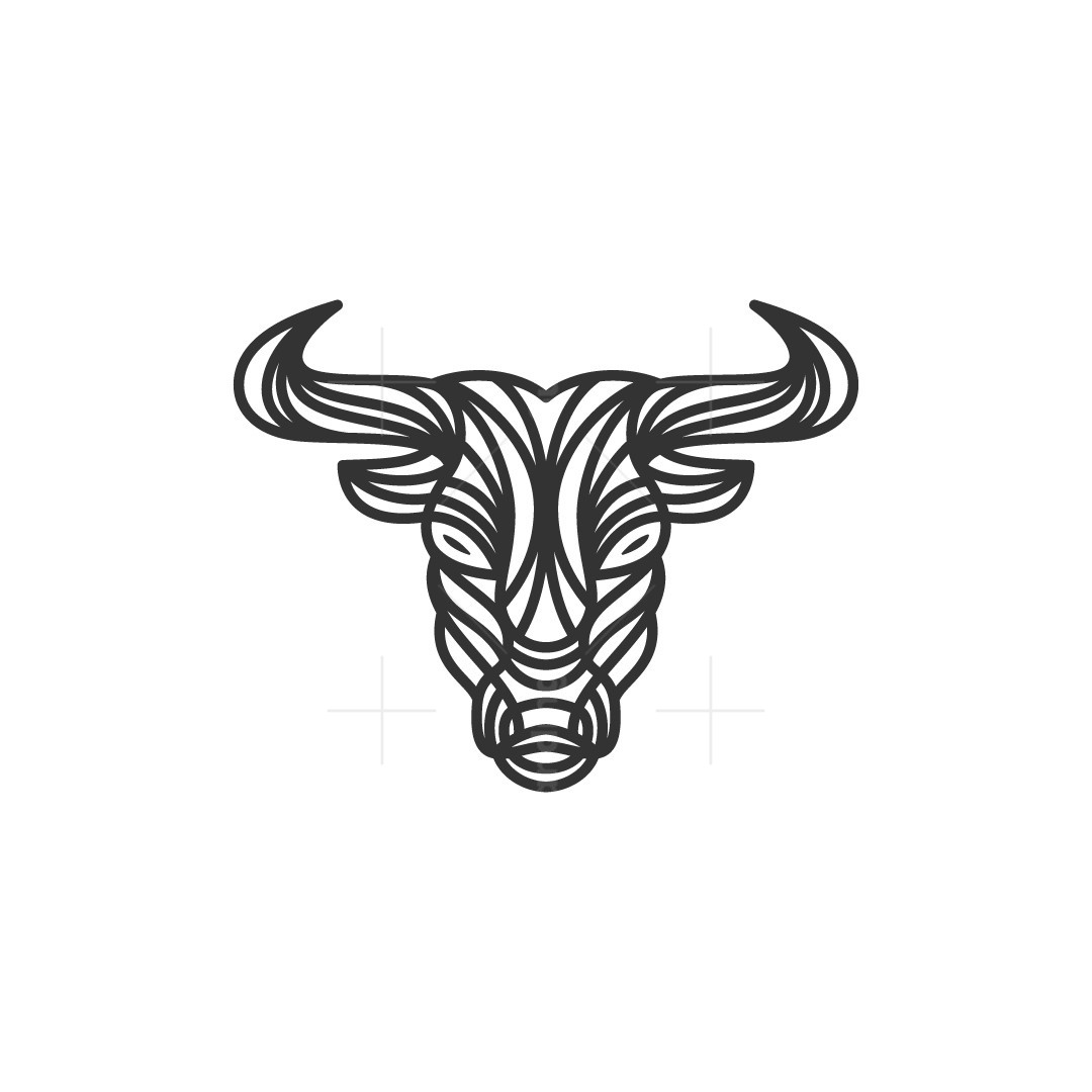 Tribal Bull Head Logo Bull Butting Stock Vector Images Alamy