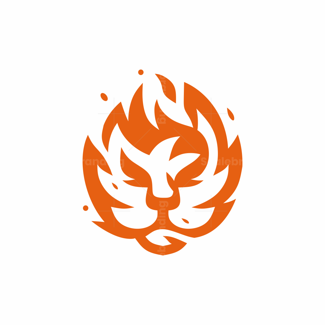 Lion Face Fire Ball Simple Logo | Scalebranding