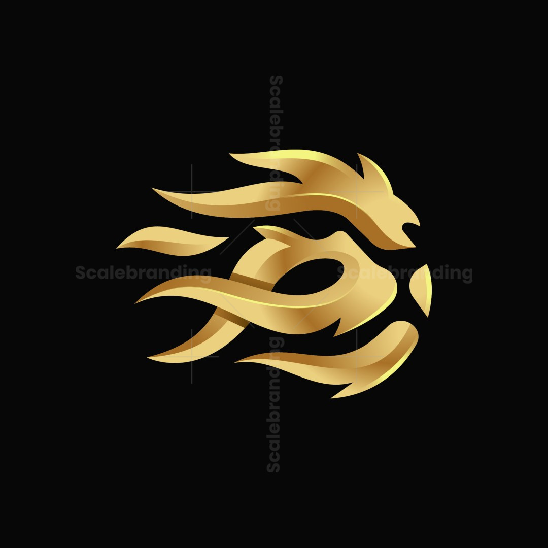 Lion Flame Gold Logo | Scalebranding
