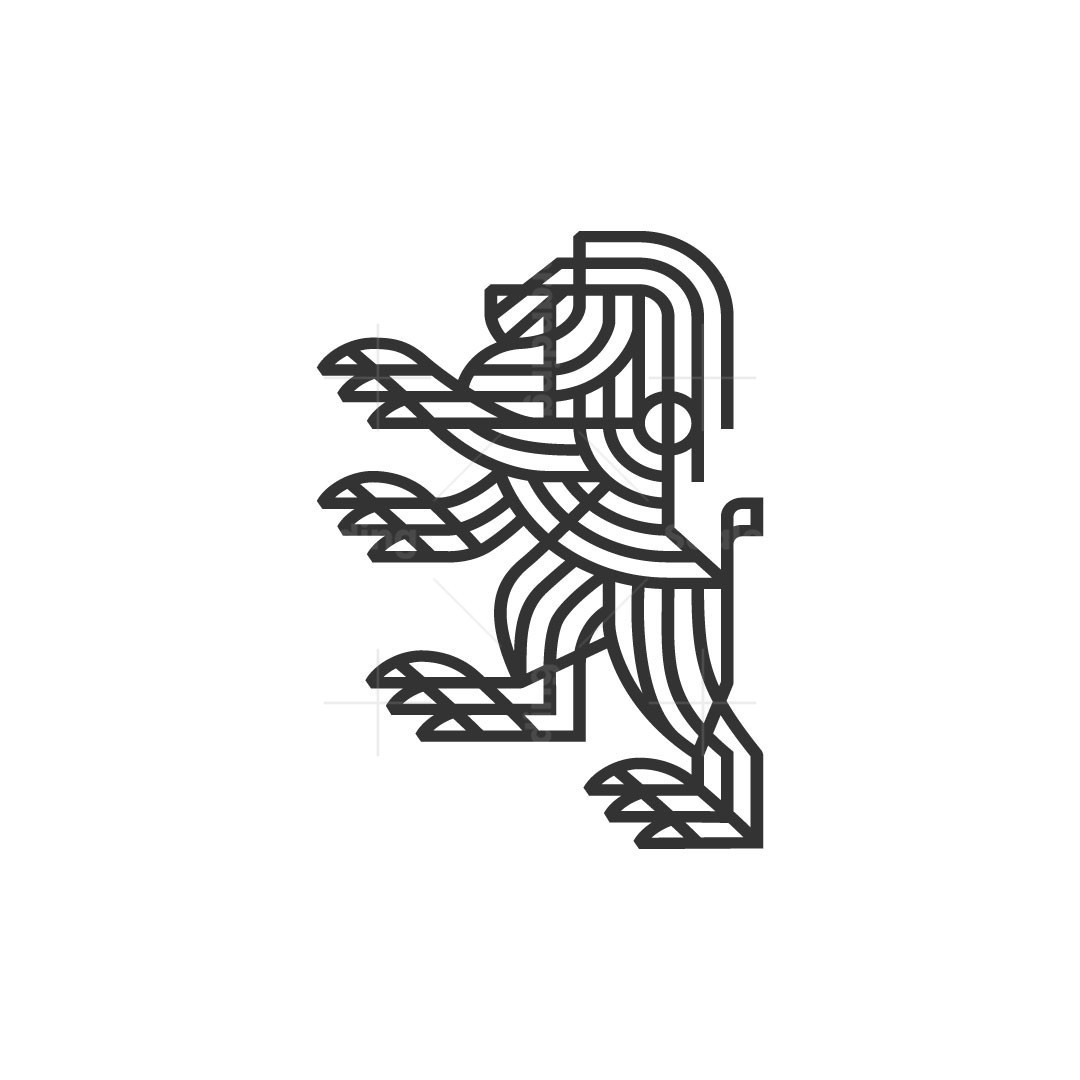 Lion Heraldry Monoline Logo | Scalebranding