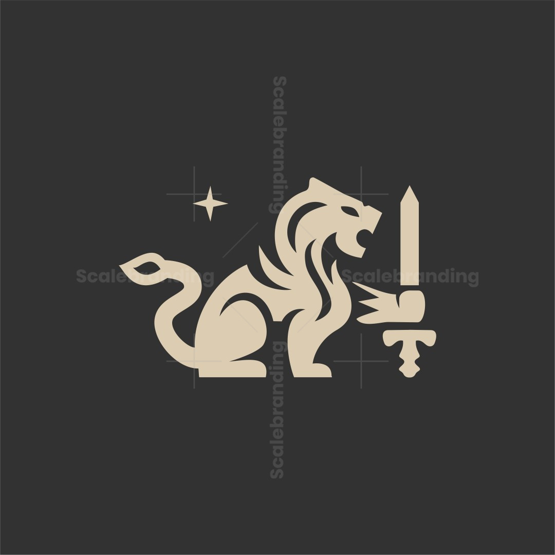 Lion with Sword Logo | Scalebranding