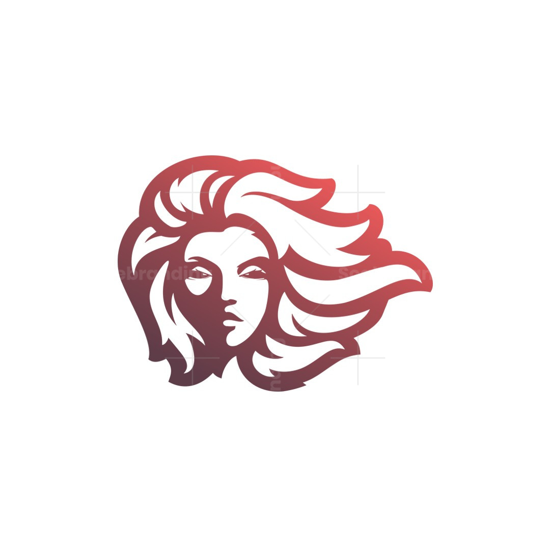 Beautiful Women With Long Hair Logo | Scalebranding