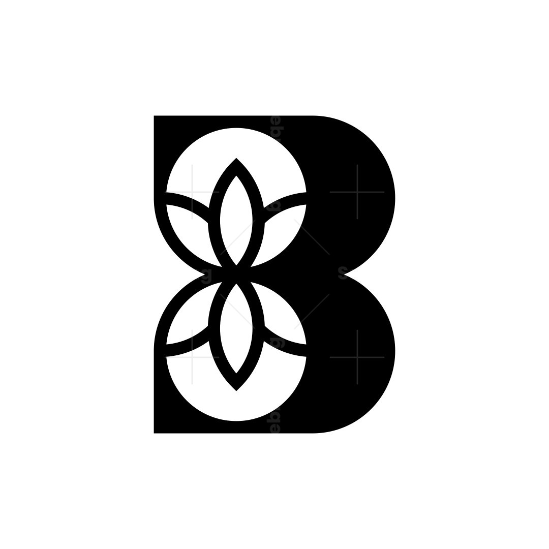 Lotus Flower B Letter Logo | Scalebranding