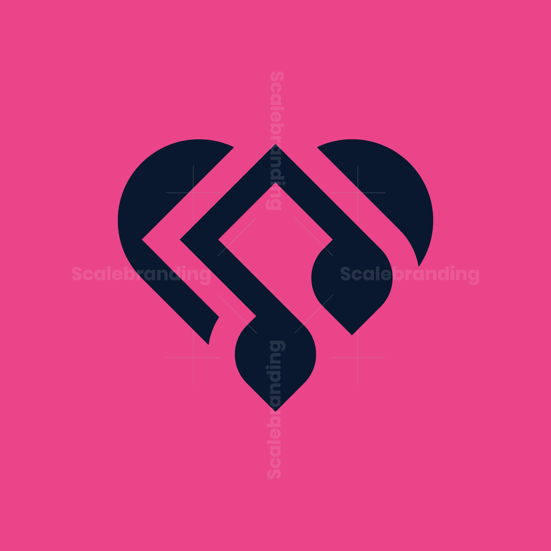Love Music Note Heart Logo | Scalebranding