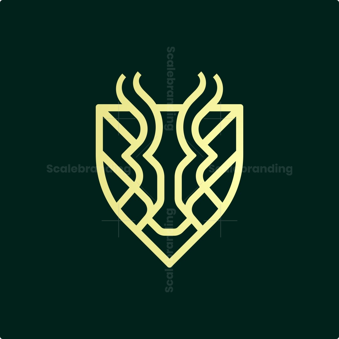 Luxury Dragon Head Shield Logo | Scalebranding