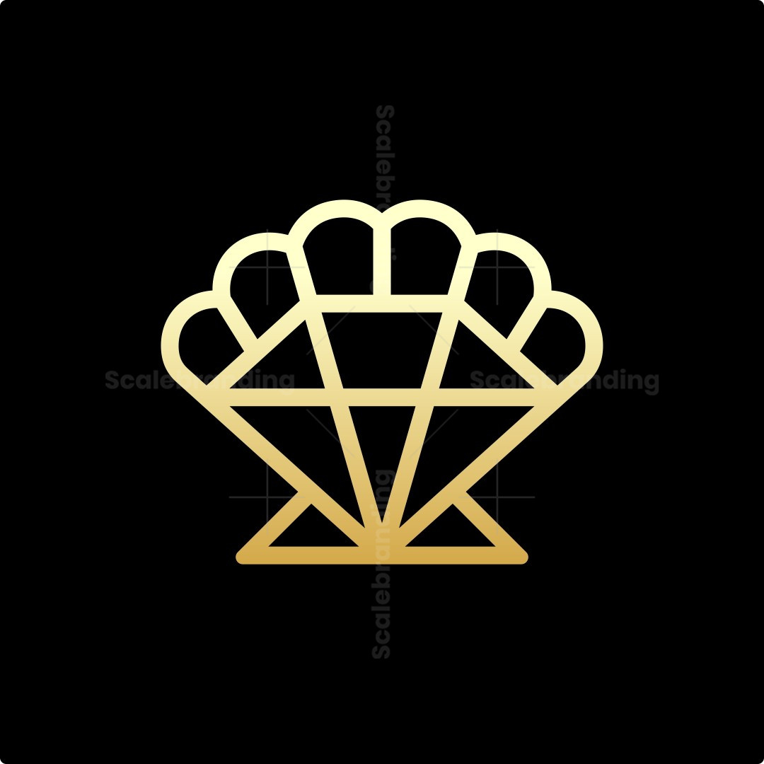Luxury Golden Diamond Shell Logo | Scalebranding