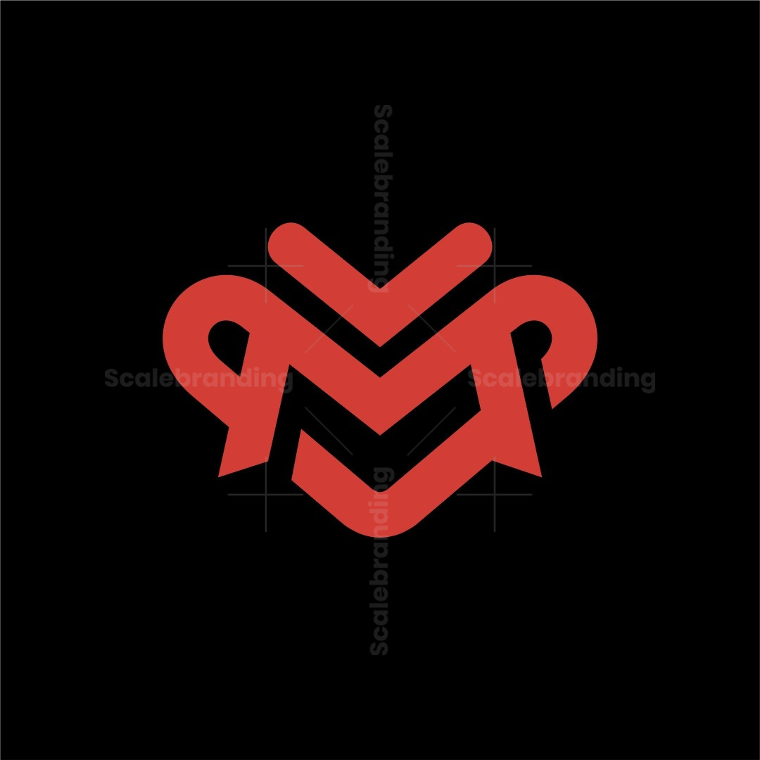 M Letter Heart Logo | Scalebranding
