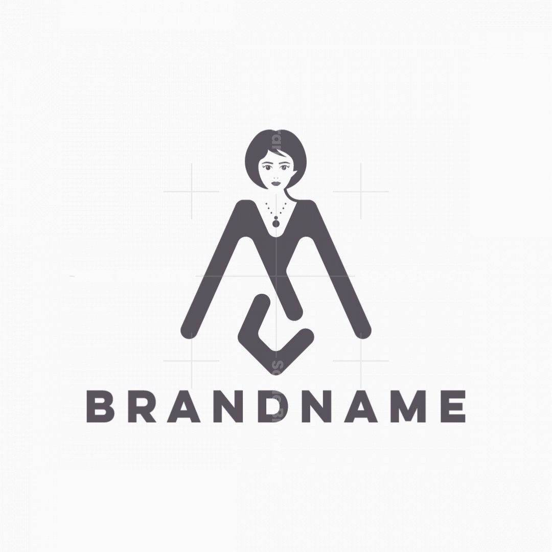 M letter lady logo | Scalebranding