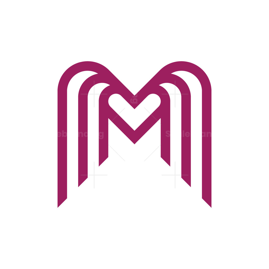 A And M Love Logo Letter M And Love Heart Logo | Scalebranding