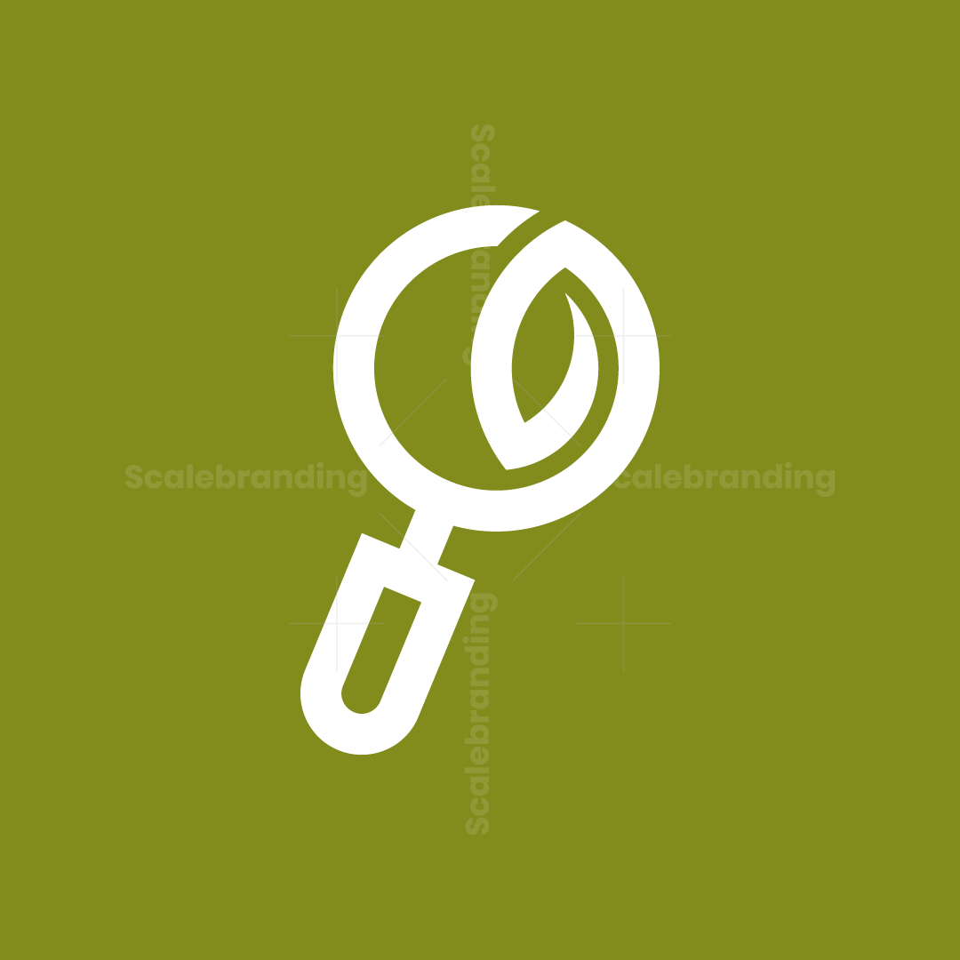 Magnifying Glass Leaf Modern Logo | Scalebranding