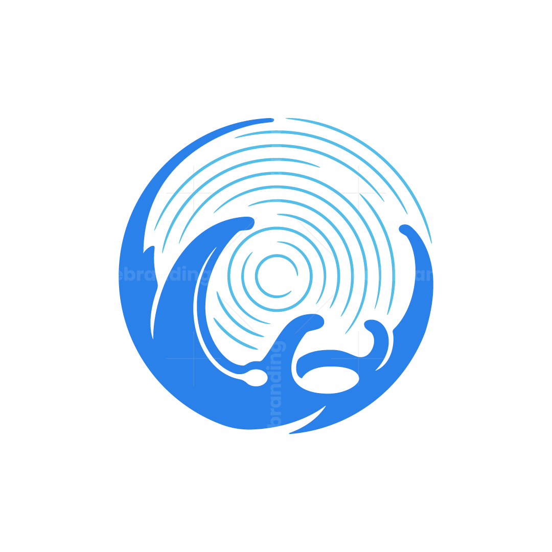 Manta Ray Circular Waves Logo | Scalebranding