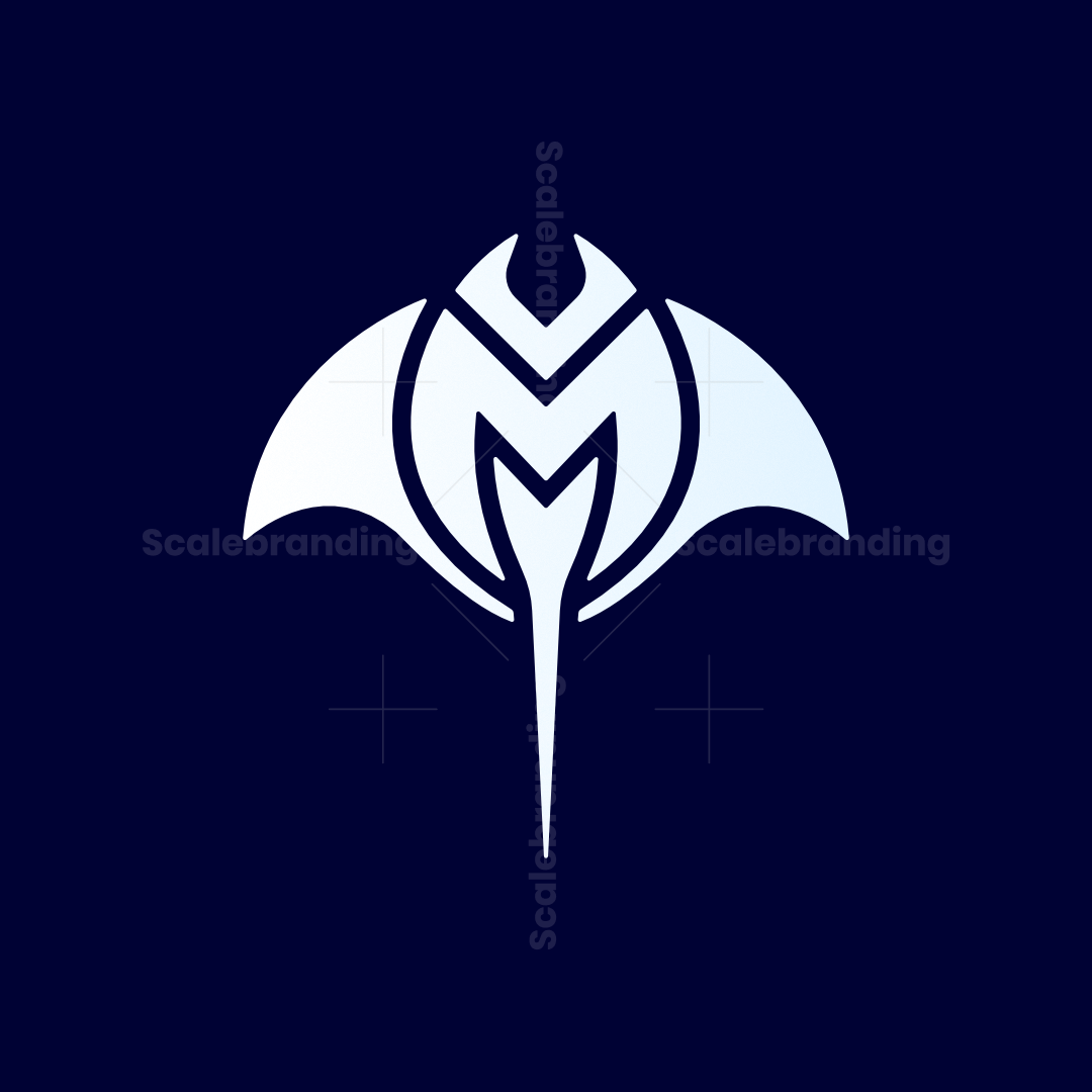 Masculine M manta ray logo | Scalebranding