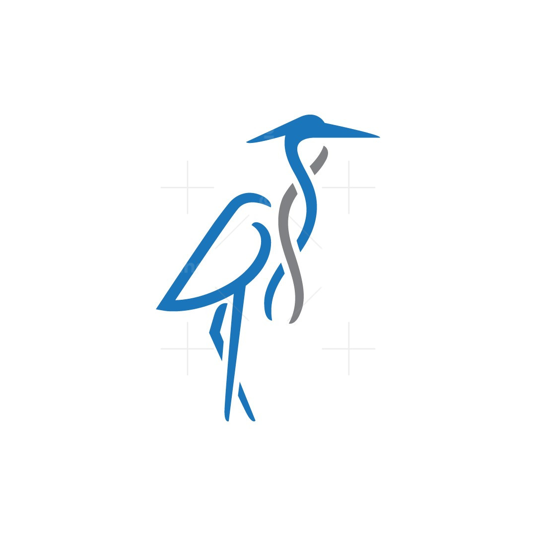 Medical Caduceus Blue Heron Logo | Scalebranding
