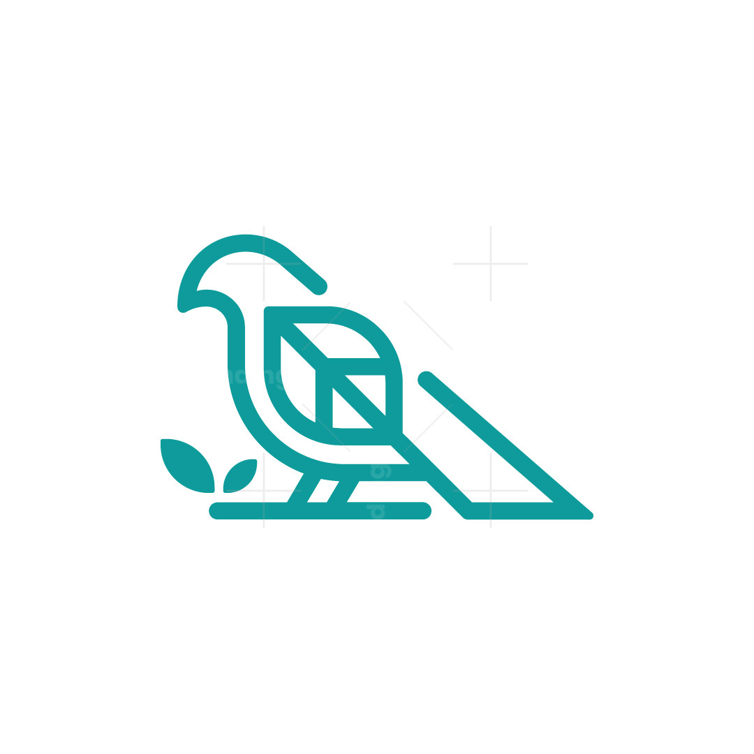 Minimal Leaves Bird Logo | Scalebranding