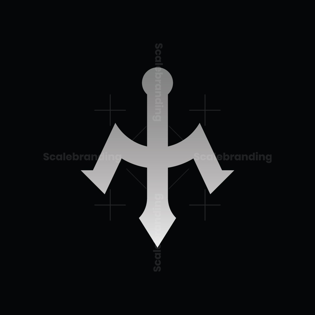 Minimal Letter M Trident Logo | Scalebranding