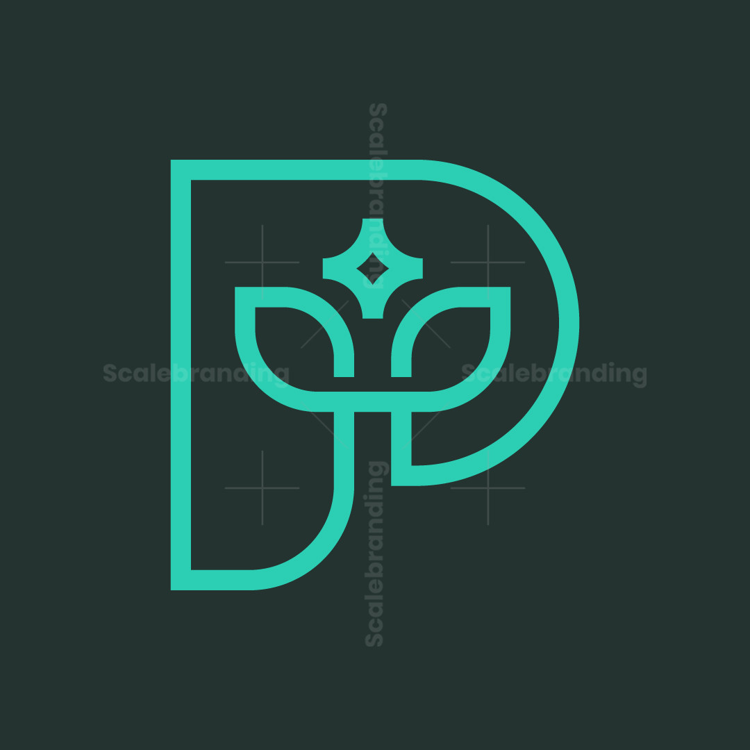 Minimal P Flower Logo | Scalebranding