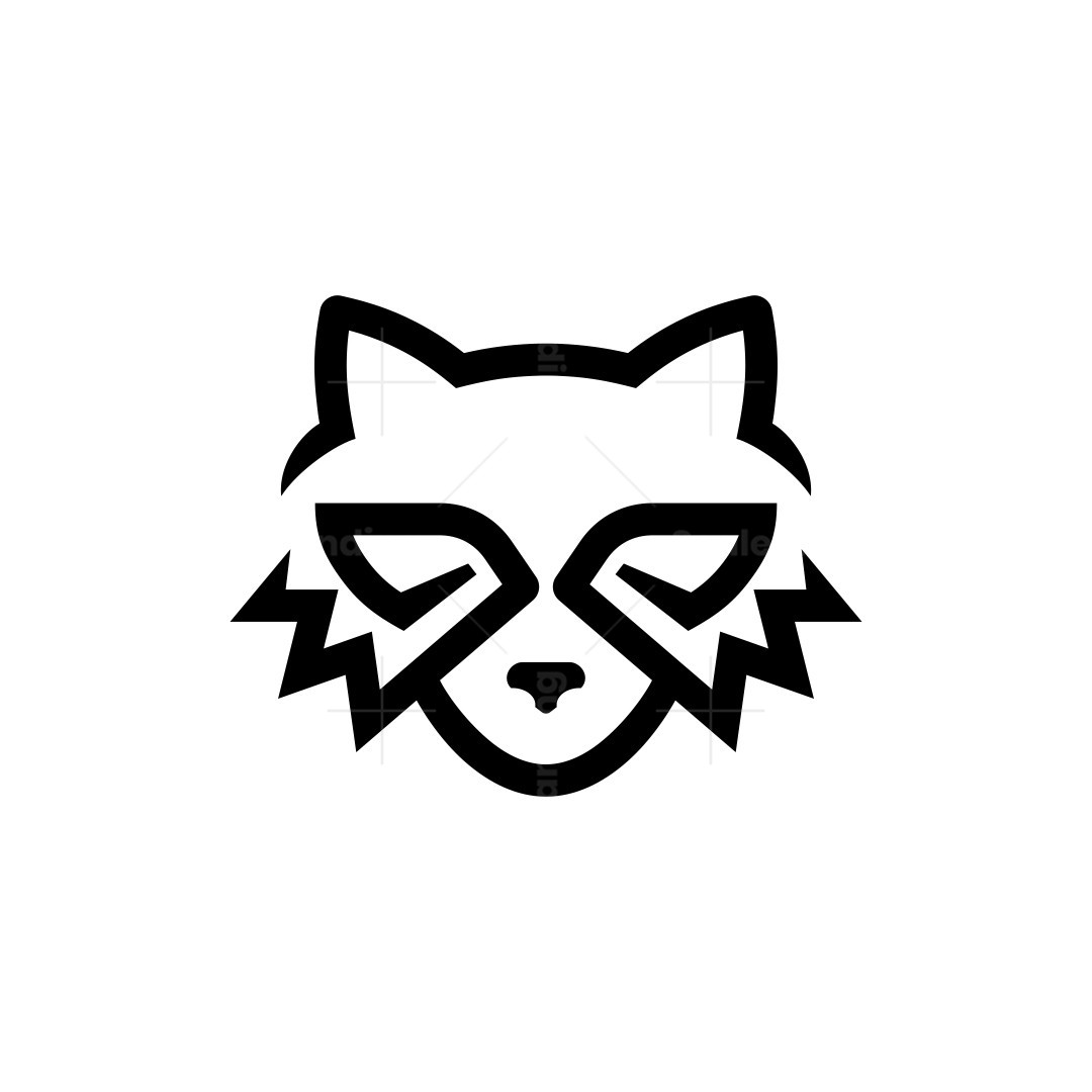 Minimal Raccoon Face Logo | Scalebranding
