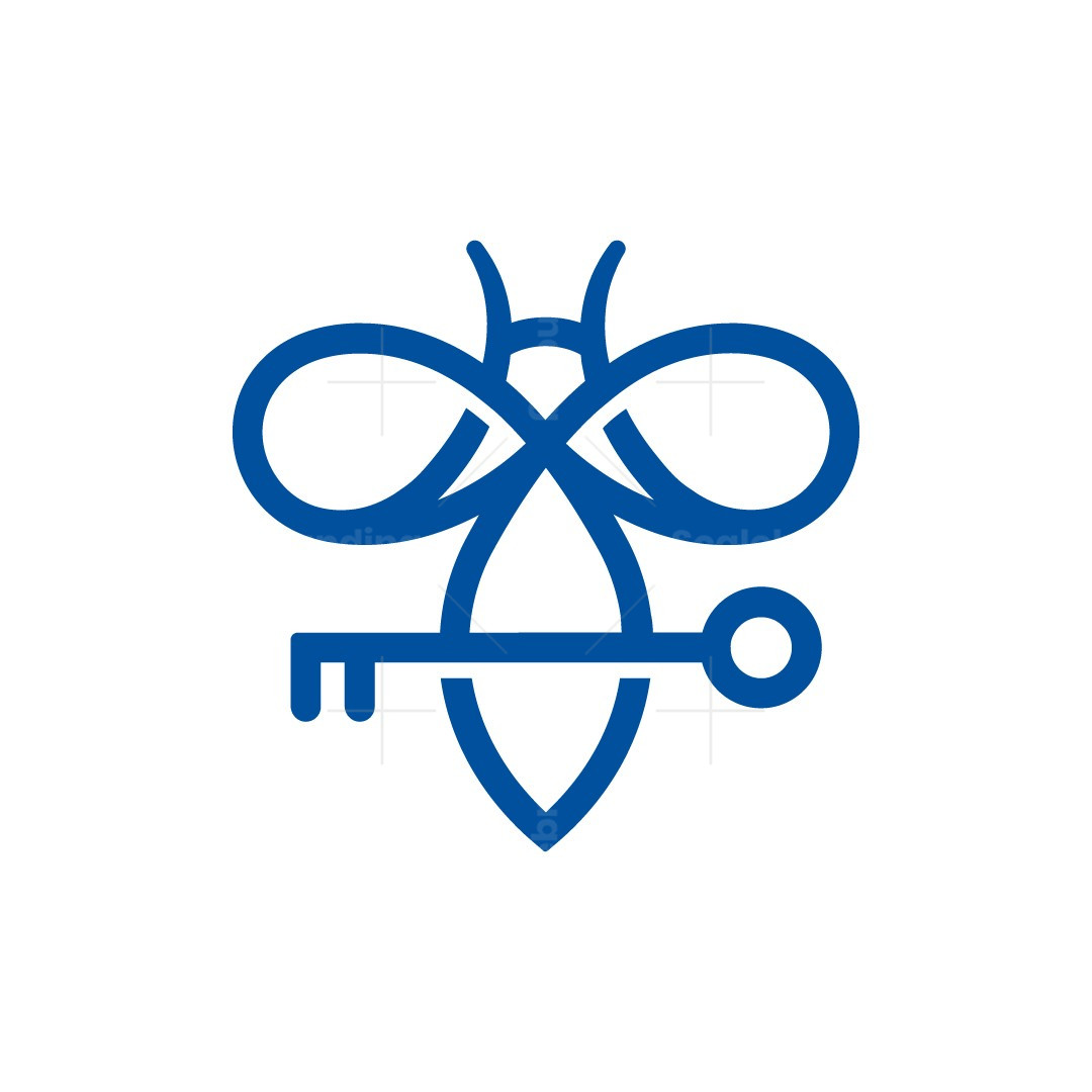 Minimalist Bee Key Logo | Scalebranding