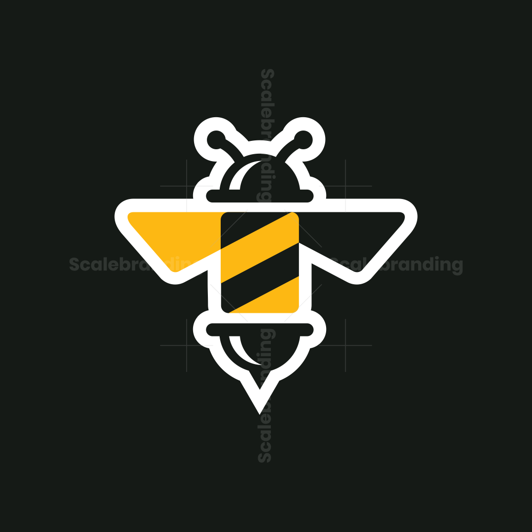 Barber Bee Simple Combination Logo | Scalebranding