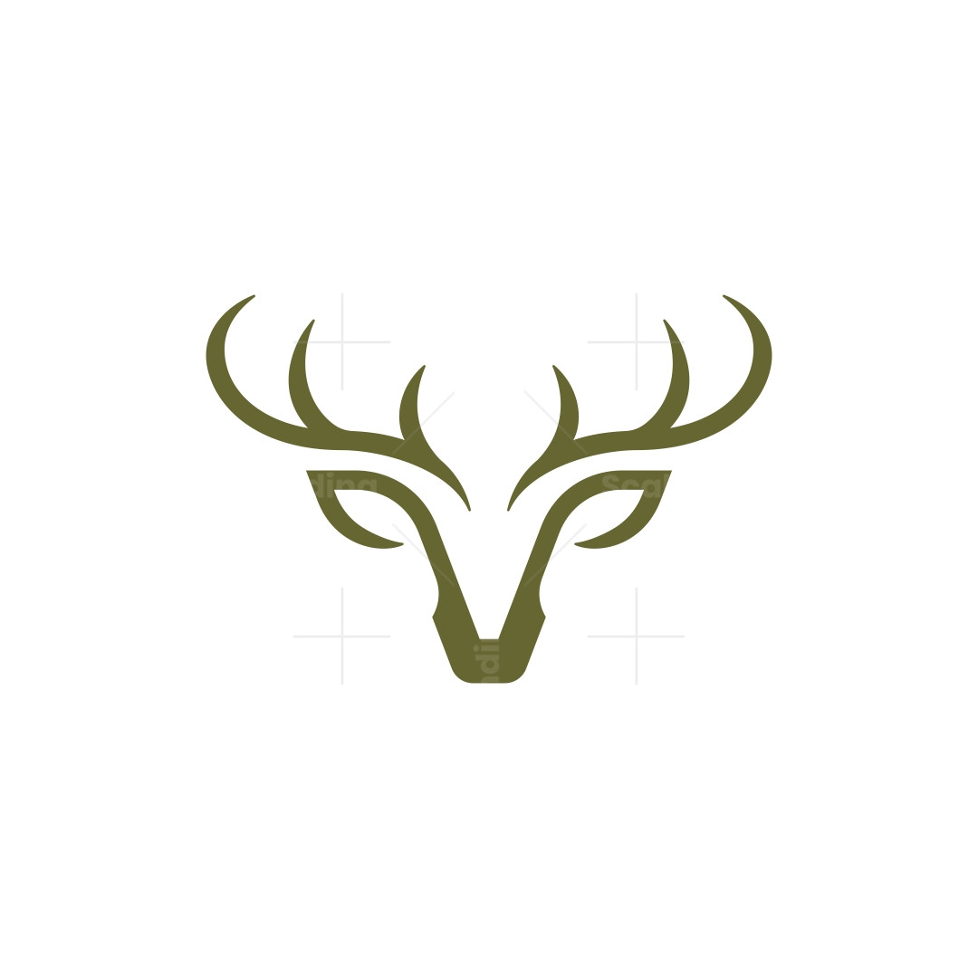 Stag Head Logo Deer Head Line Logo Design Template (1876666)