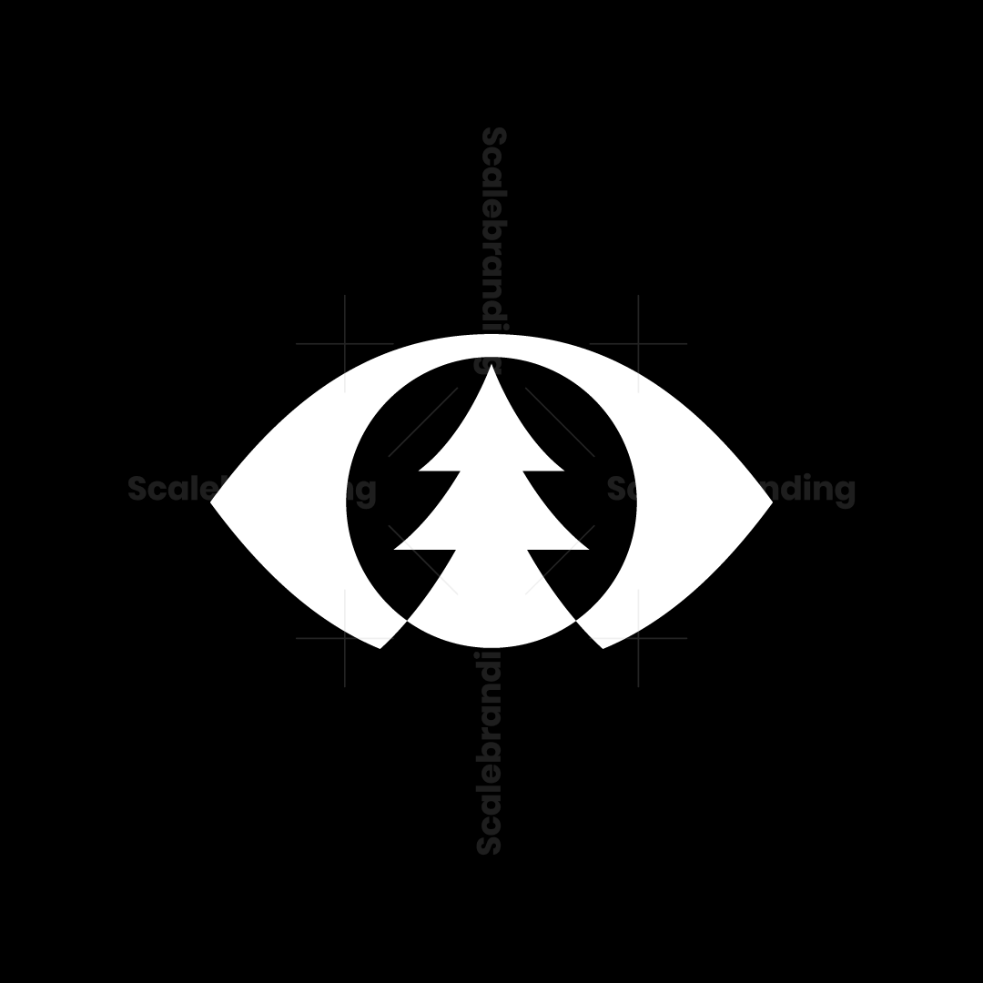 Minimalist Eye With Pine Tree Logo | Scalebranding