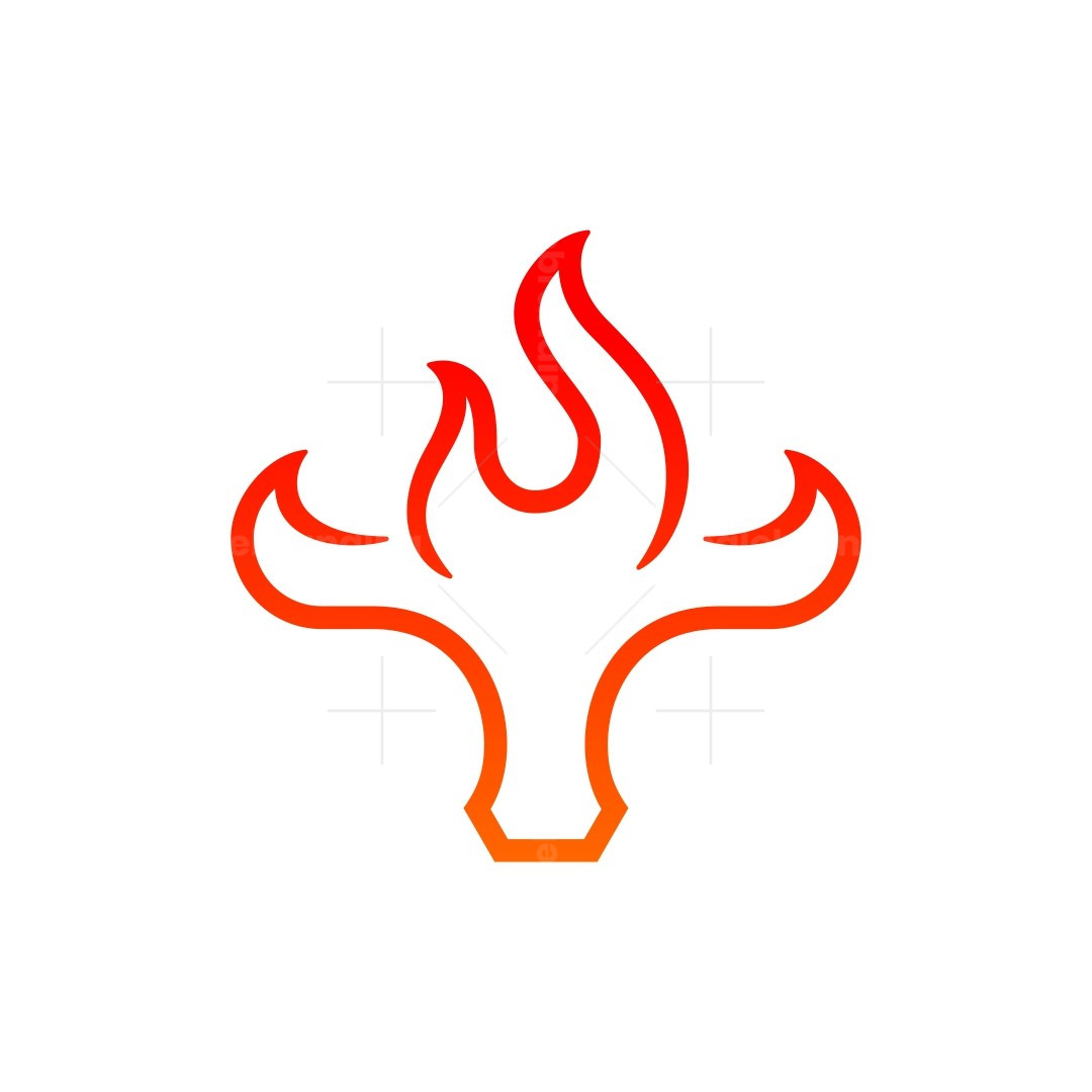 Minimalist Fire Bull Logo | Scalebranding