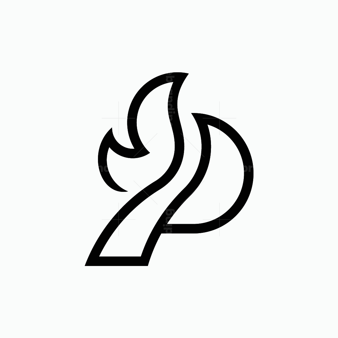 Minimalist Fire Letter P Logo Mark | Scalebranding