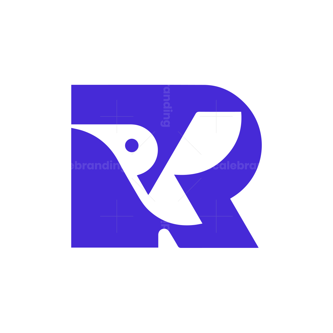 Minimalist letter R hummingbird typography logo | Scalebranding