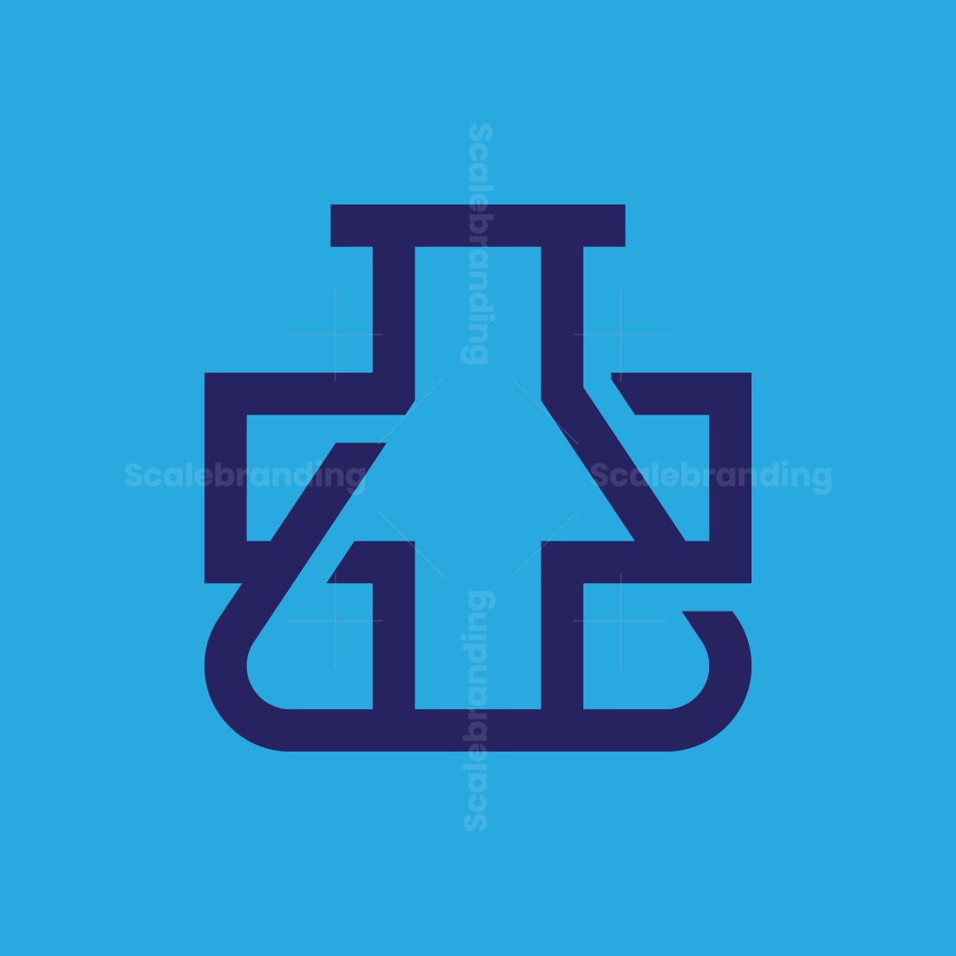 Minimalist Lab Medical Cross Logo | Scalebranding