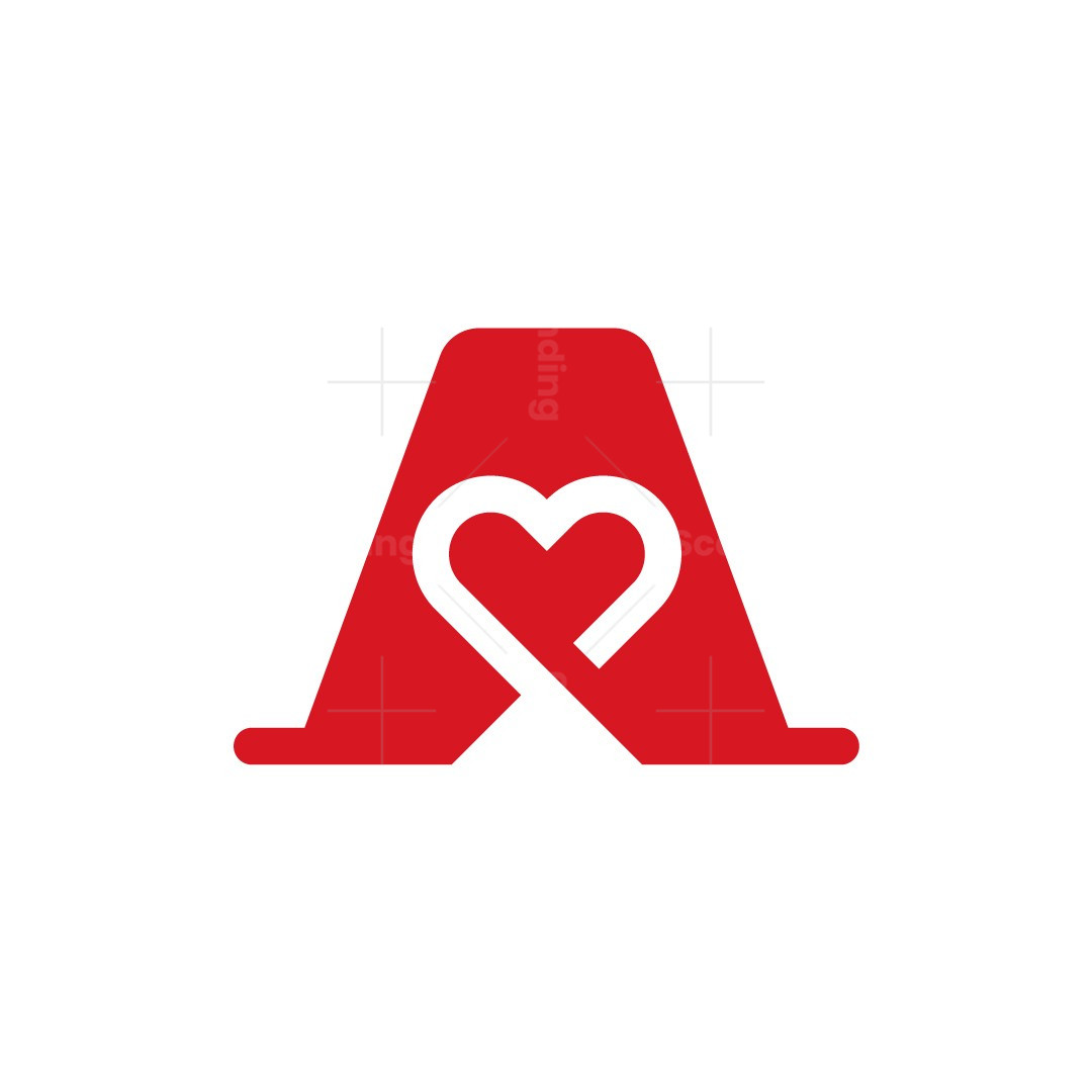 Minimalist Letter A Love Logo | Scalebranding