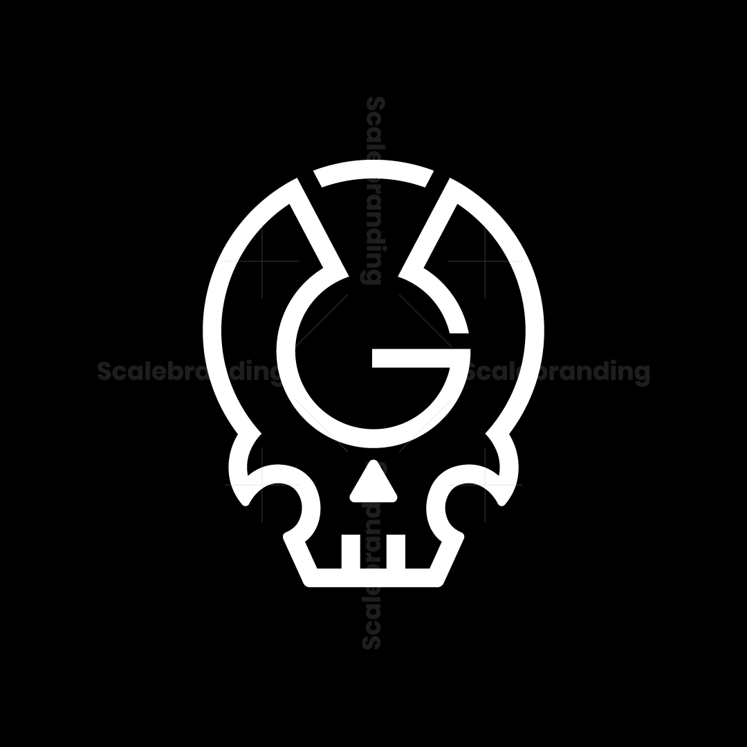 Minimalist Letter G Skull Logo | Scalebranding