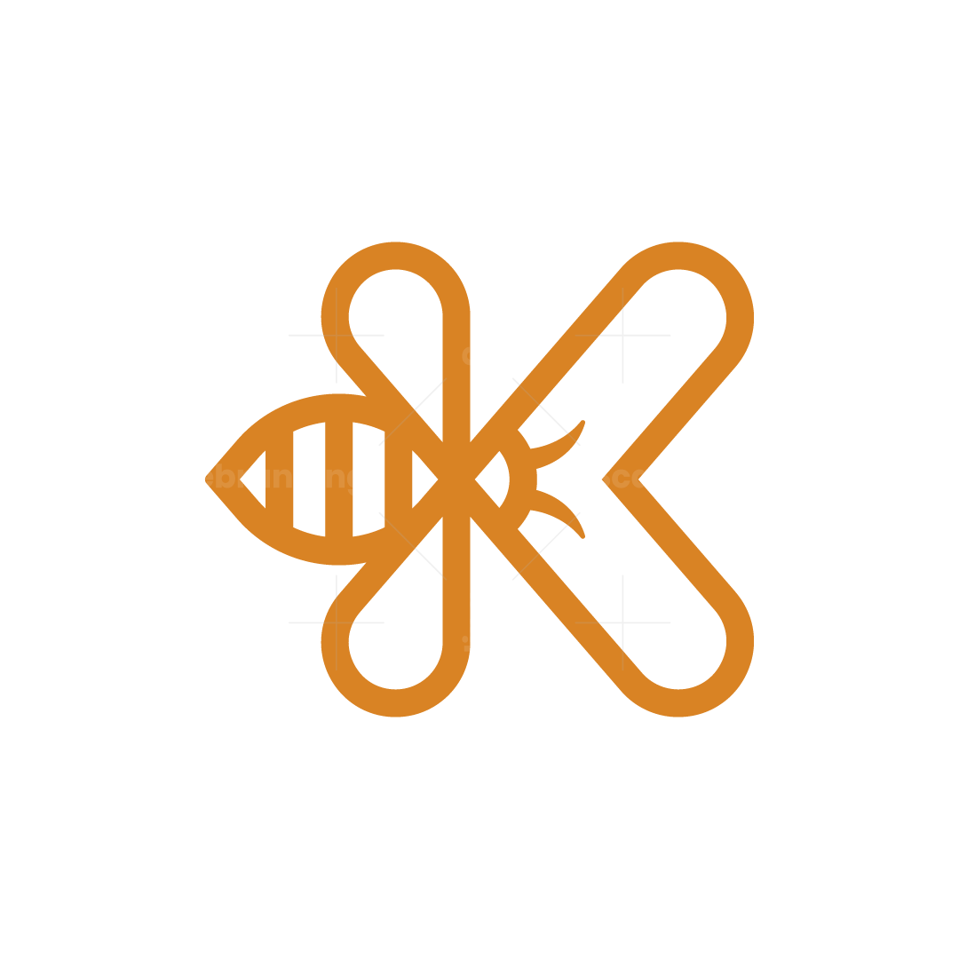 Minimalist Letter K With Flying Bee Logo | Scalebranding