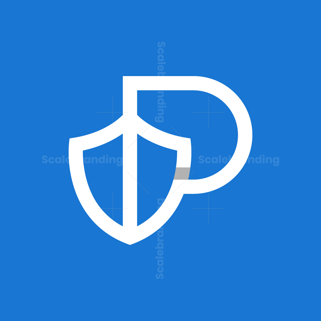 Minimalist Letter P Shield Logo | Scalebranding