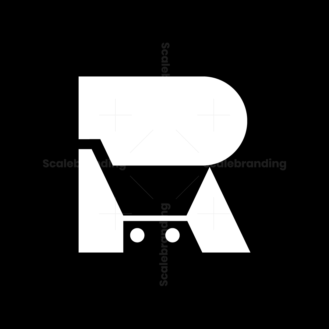 Minimalist Letter R With Shopping Cart Logo | Scalebranding