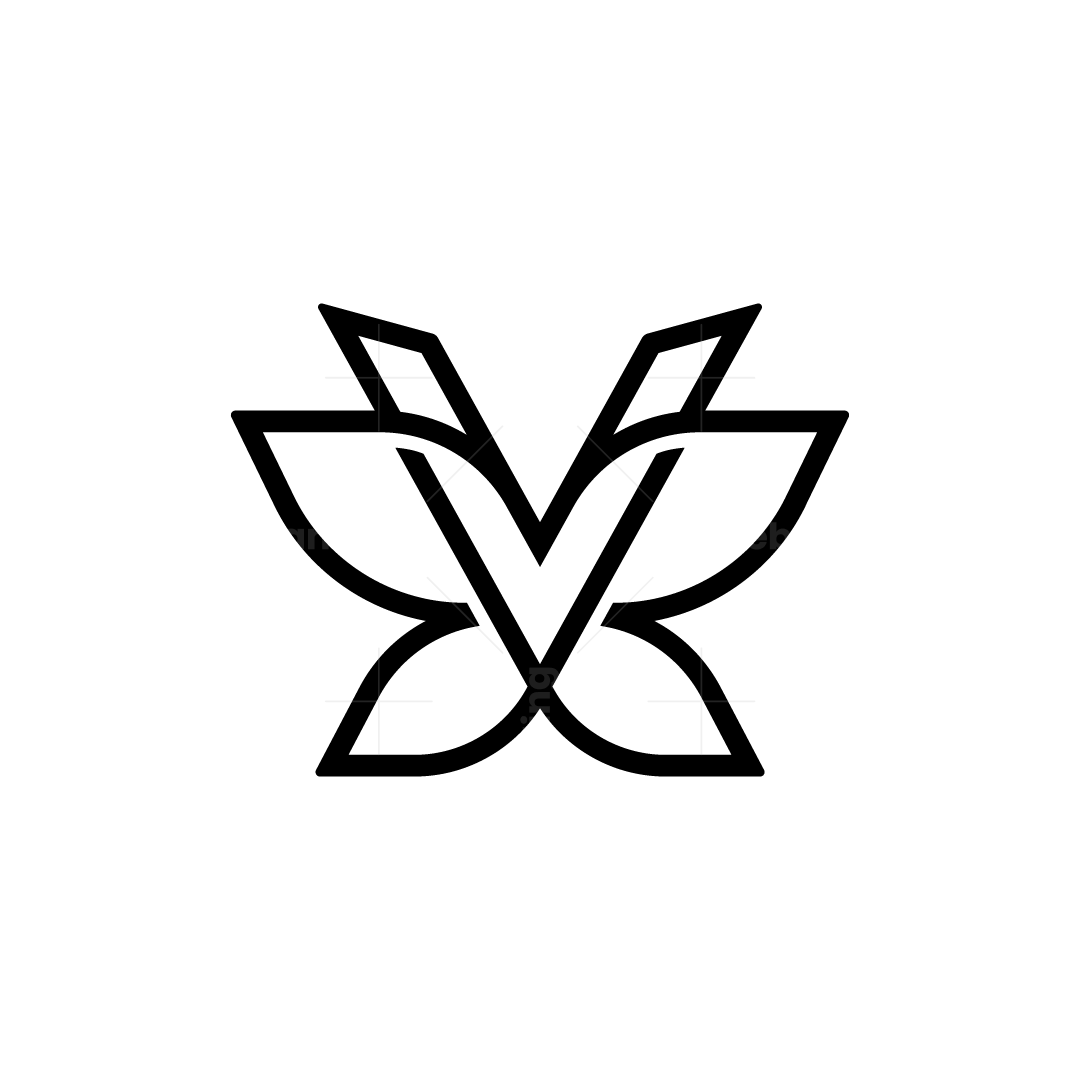 Minimalist Letter V With Butterfly Logo | Scalebranding
