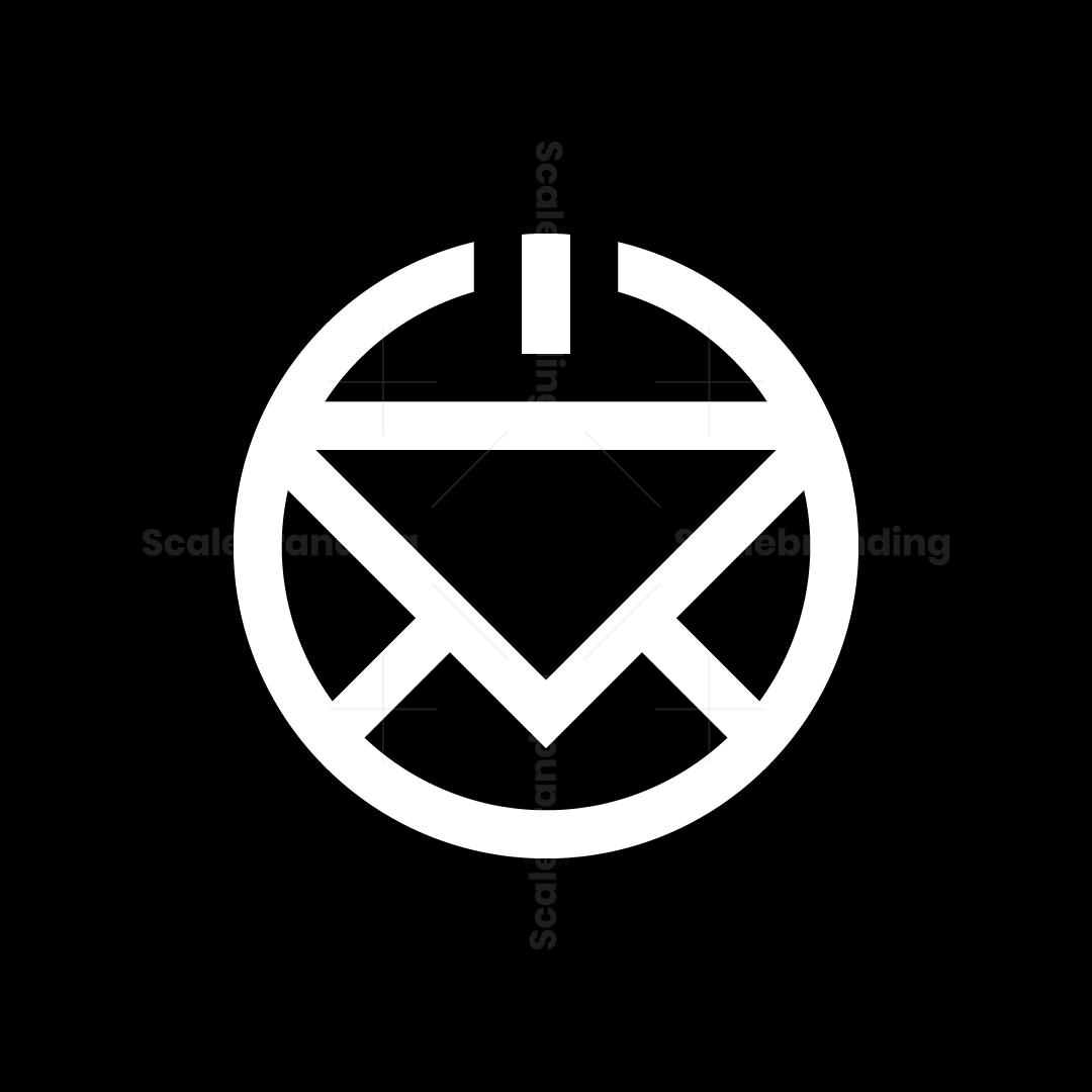 Minimalist Mail Power Tech Logo | Scalebranding