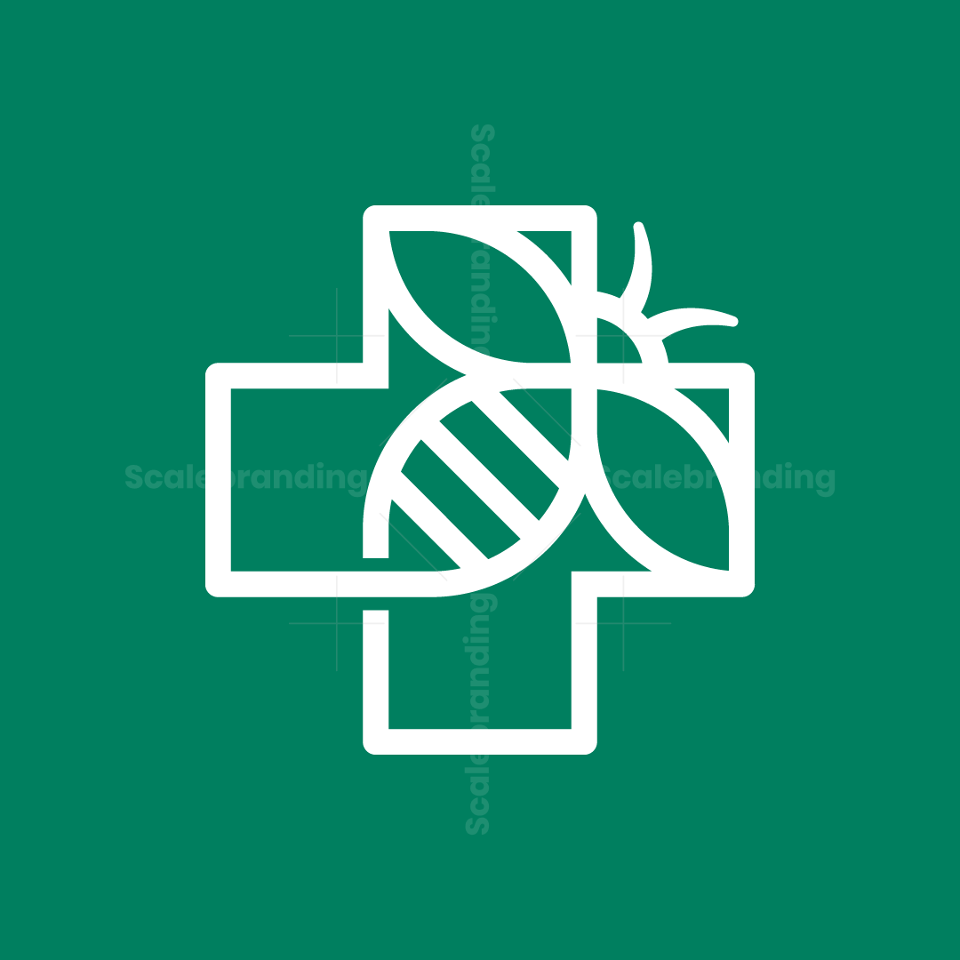 Minimalist Medical Cross With Bee Logo | Scalebranding