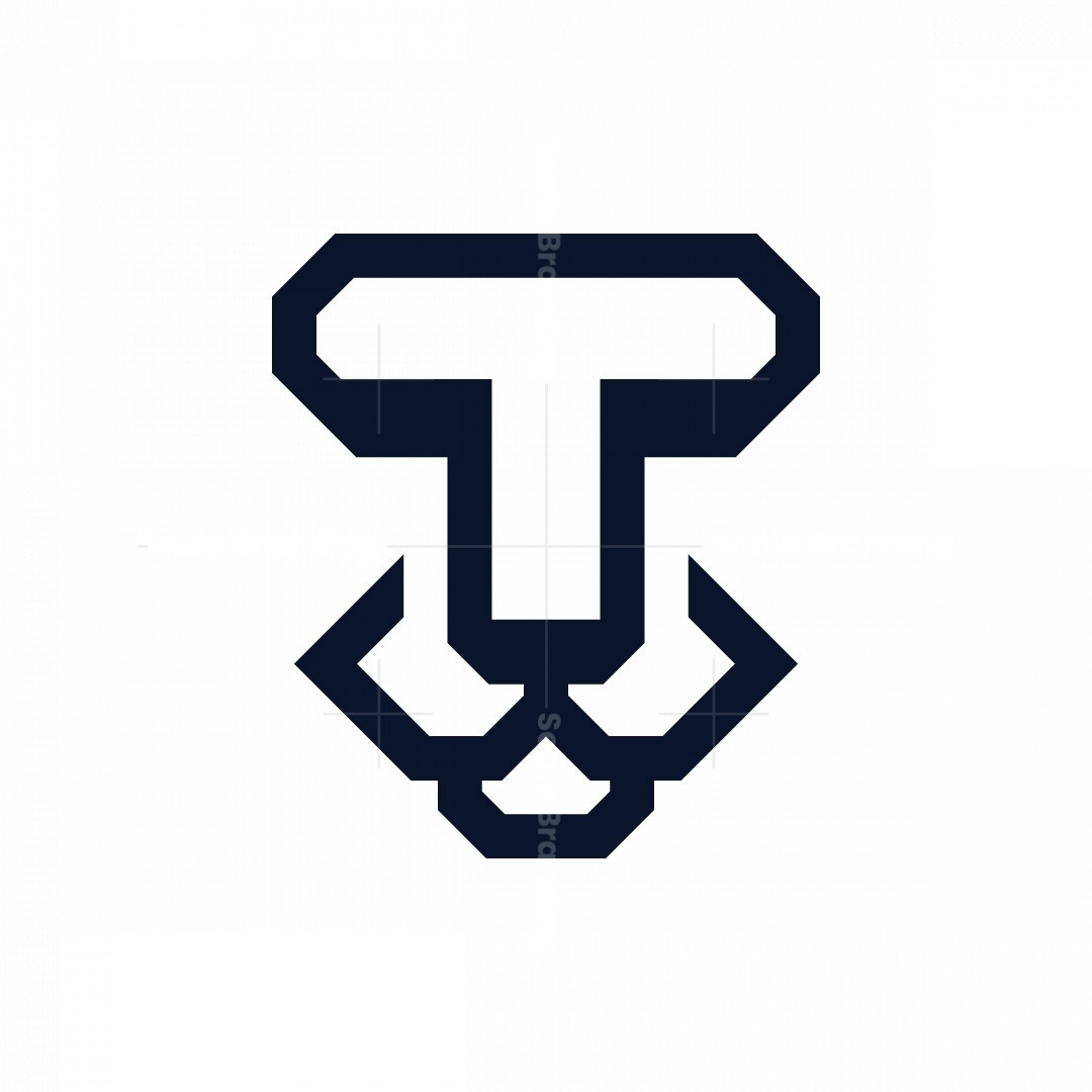 Minimalist T Lion Logo Letter T Lion Head Logo | Scalebranding