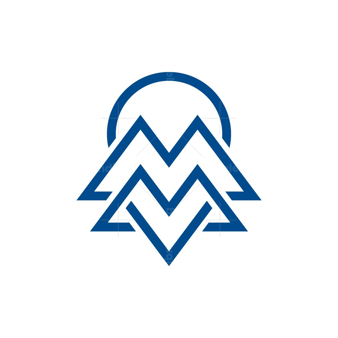 Blue Mountain Red Sun Logo Mountain Logo Sun Vectors Download Free