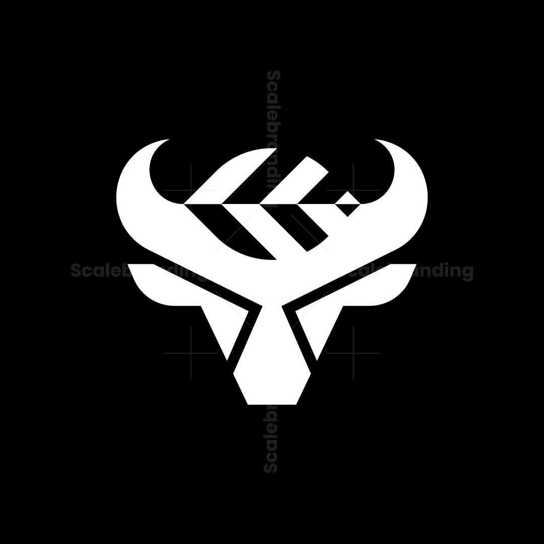 Modern Bull Head With Leaf Logo | Scalebranding