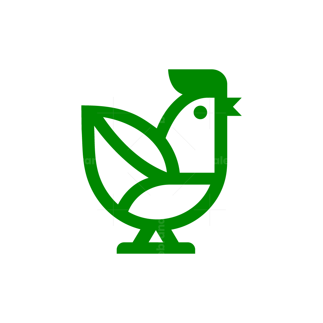 Modern Chicken Fusion Leaf Logo | Scalebranding