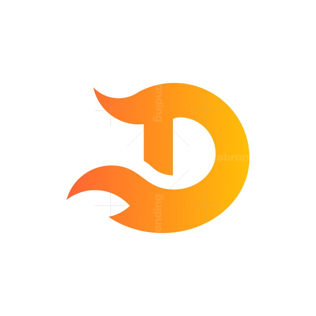 Modern D Letter Flame Logo | Scalebranding
