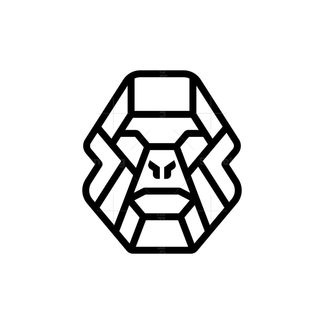 Modern Geometry Gorilla Head Logo | Scalebranding