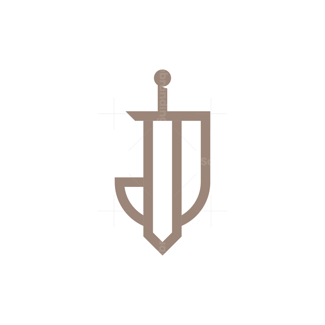 Modern Letter J Sword Logo | Scalebranding