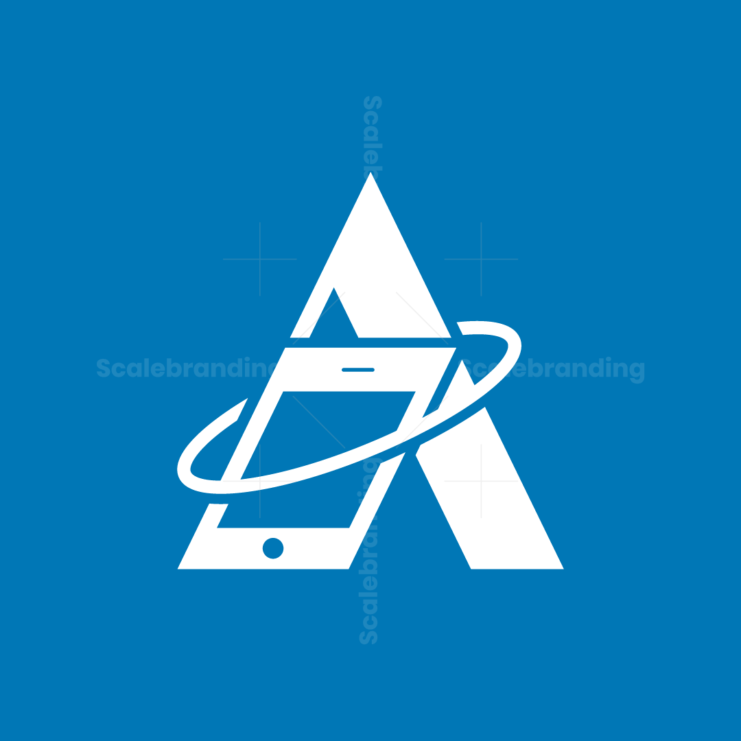 Modern Letter A With Smartphone Logo | Scalebranding