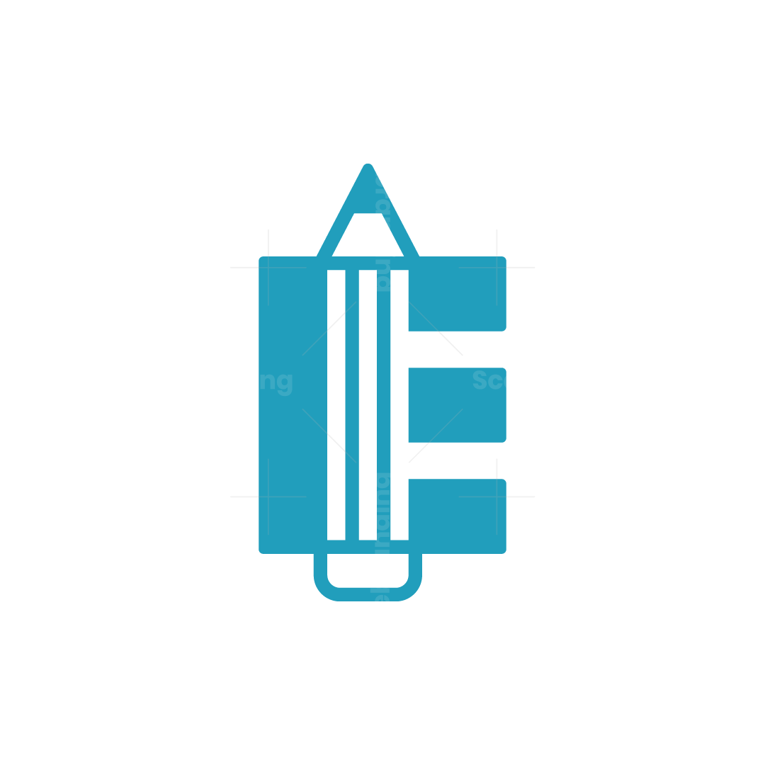 Modern Letter E Pencil Logo | Scalebranding