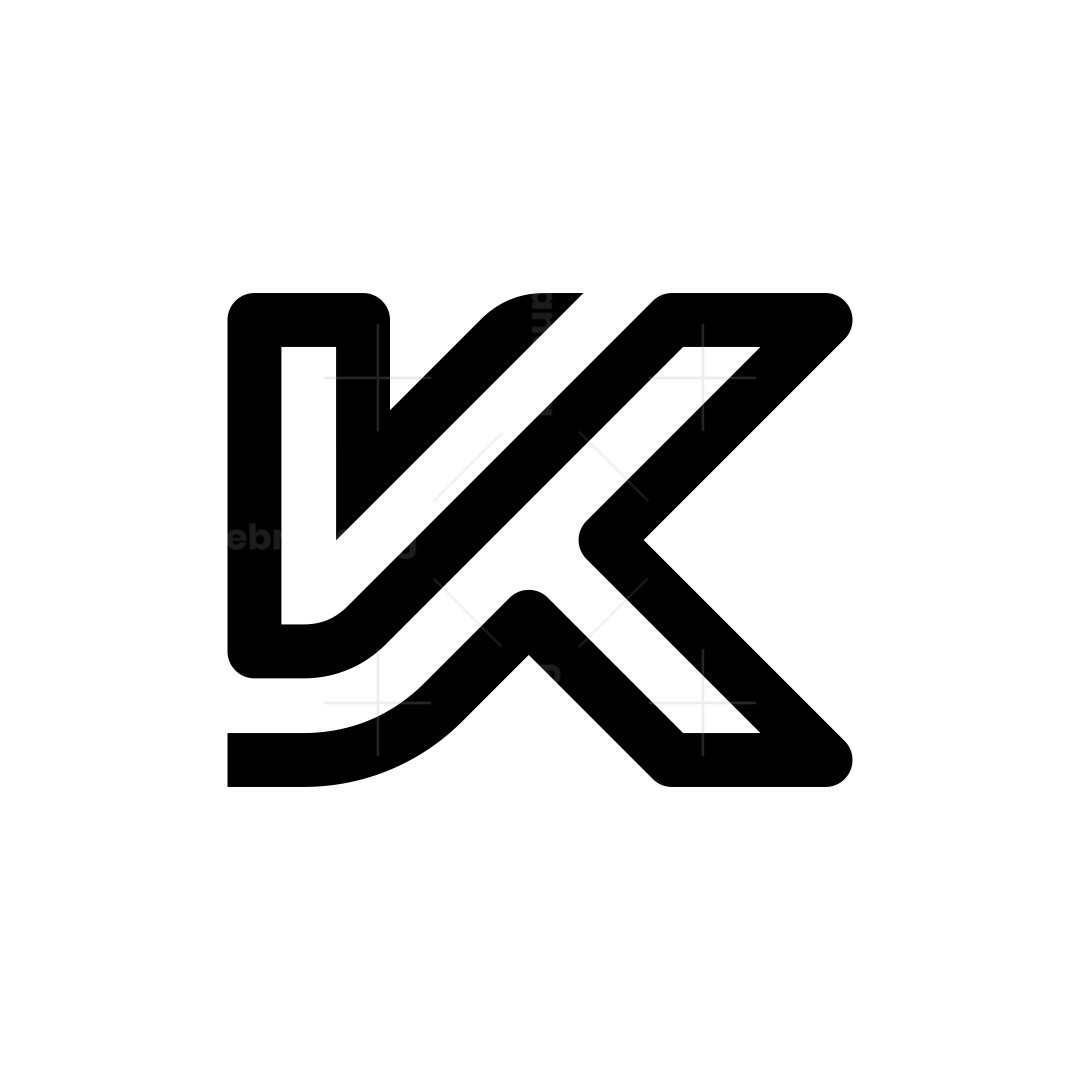 Modern Letter K VK KV Logo | Scalebranding