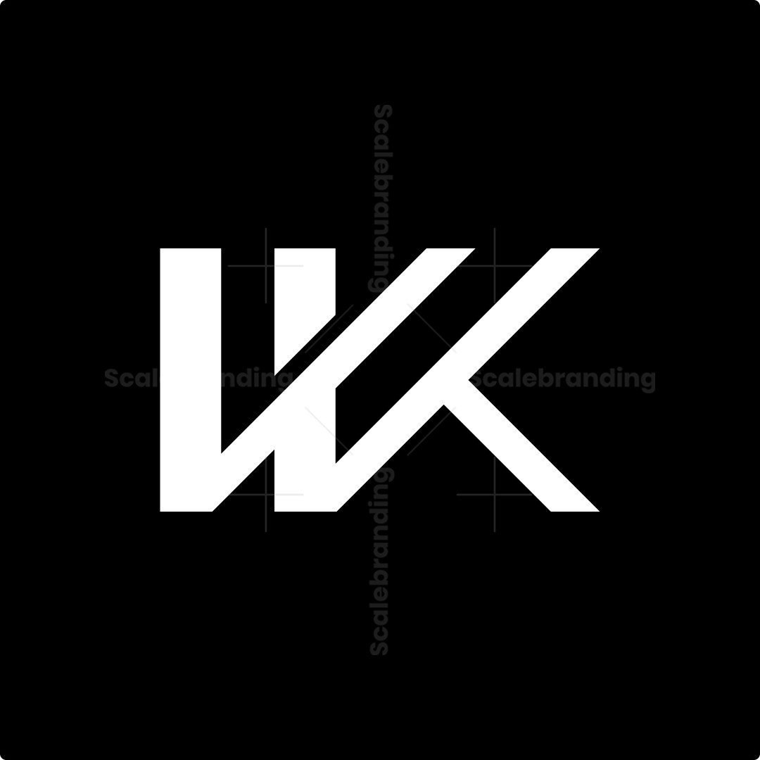 Modern Letter KV VK KW WK Monogram Logo | Scalebranding