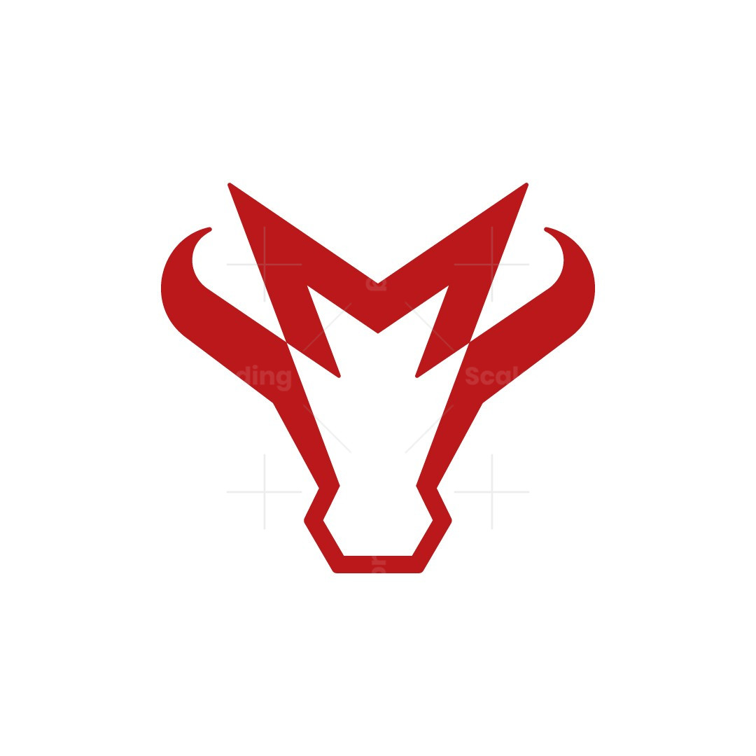 Modern Letter M Bull Head Logo | Scalebranding