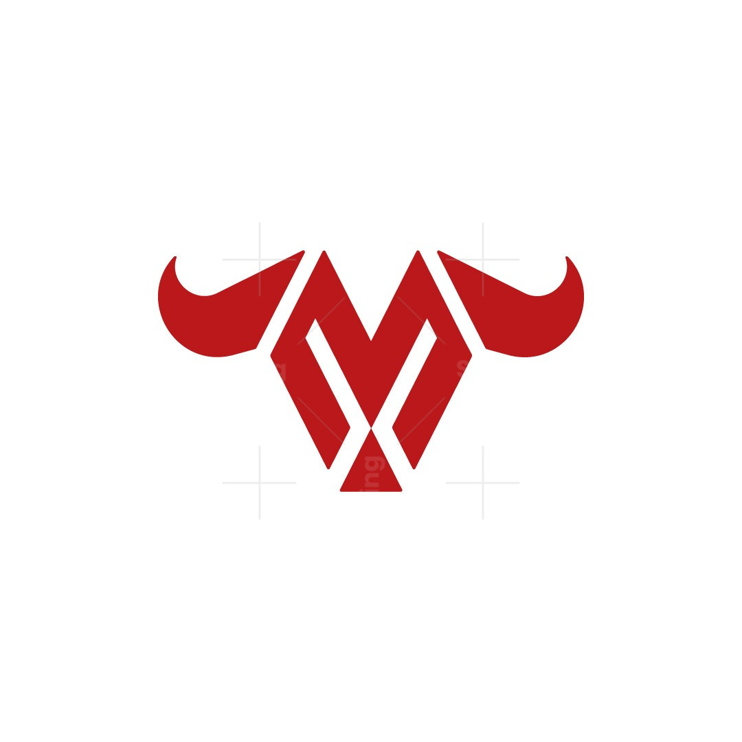 Modern Letter M Bull Head Logo | Scalebranding